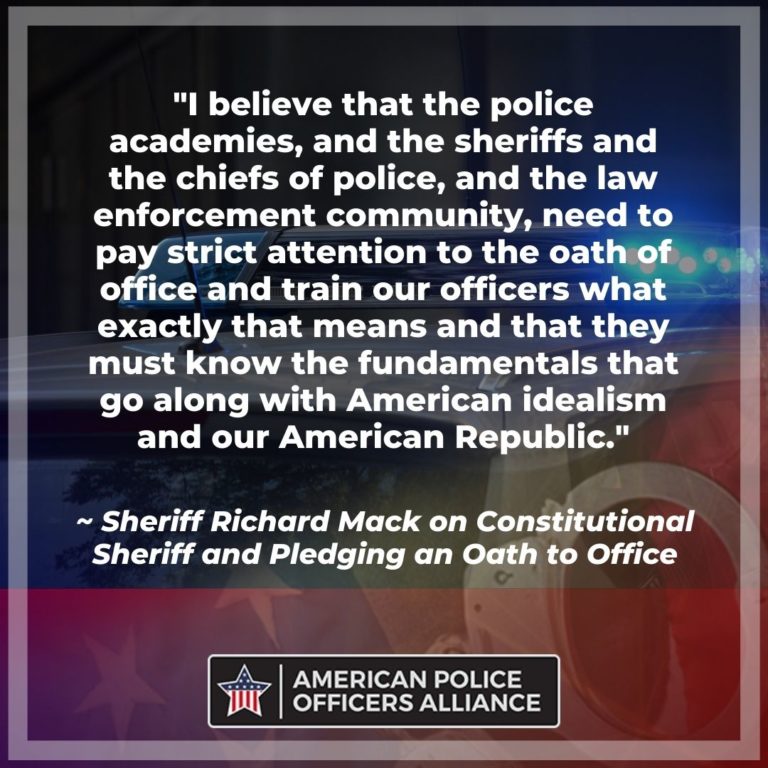 The Constitutional Sheriff and Pledging an Oath to Office