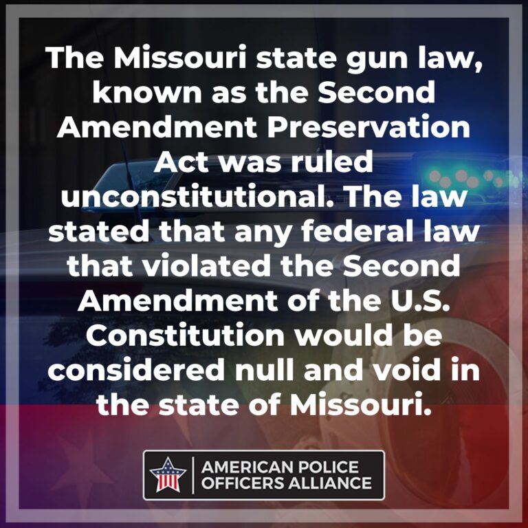 Missouri Second Amendment Preservation Act (SAPA) Ruled ...